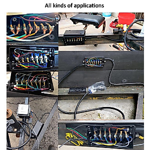 Posris 7 Way Trailer Plug Inline Trailer Cord with Junction Box for RV Trailers, Campers, Caravans, Food Trucks