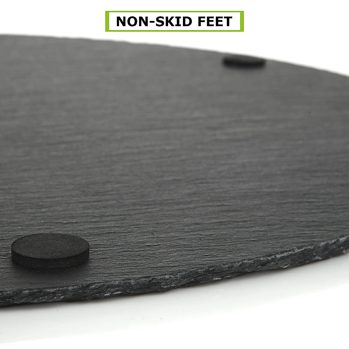 3 Pack Slate Cheese Boards, 12 x 12 Inch Slate Cheese Tray Round Charcuterie Boards Serving Tray Slate Platter Display Chalkboard with Soapstone Chalk for Serving Cheese, Appetizer, Sushi