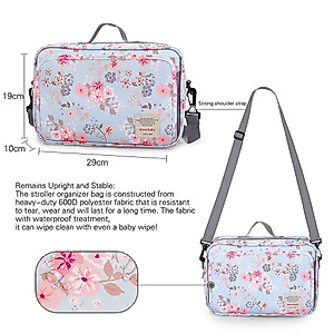 MOMIGO Baby Diaper Caddy for Outdoor - Tote Baby Stroller Bag Nursery Storage Bin for Diapers, Wipes & Toys (Pink)