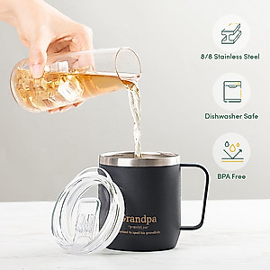 VAHDAM Grandpa Mug (300ml/10.1oz) Black | Reusabletea & Coffee Mug - Grandpa Gifts | 18/8 Stainless Steel, Vacuum Insulated Travel Tumbler Cup | Carry Hot & Cold Beverage | Grandpa Gifts