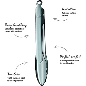 Rösle Stainless Steel 12-inch Lock and Release Tongs (12916)