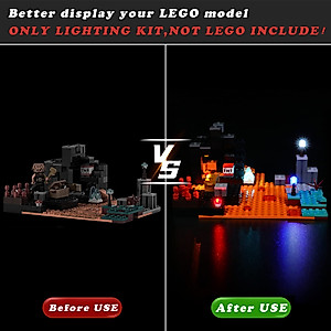 Xunsan LED Light Kit for Lego Minecraft The Nether Bastion 21185 Building Blocks, Lighting Kit Designed for Lego 21185 Set, Standard Version - NOT Included Lego Model