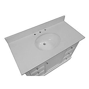 Bella 42-inch Bathroom Vanity (White/Quartz): Includes White Cabinet with Stunning Quartz Countertop and White Ceramic Sink