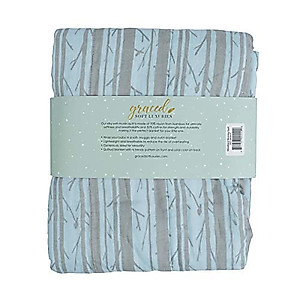 GRACED SOFT LUXURIES Softest Gentle Large Muslin Quilt, 47" x 47" Muslin Baby Receiving Blanket (Woodland Forest)