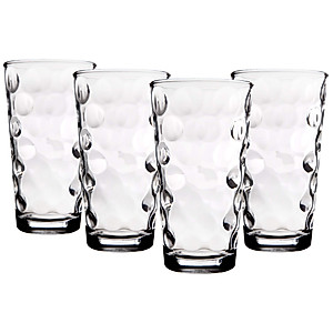 Lumientti Highball Glasses Set of 10-17oz | Durable & Attractive Highball Drinking Glasses With Heavy Base- Lead-Free Tall Bar Glass Set for Water, Juice, Wine, Beer & Cocktail - Dishwasher Safe
