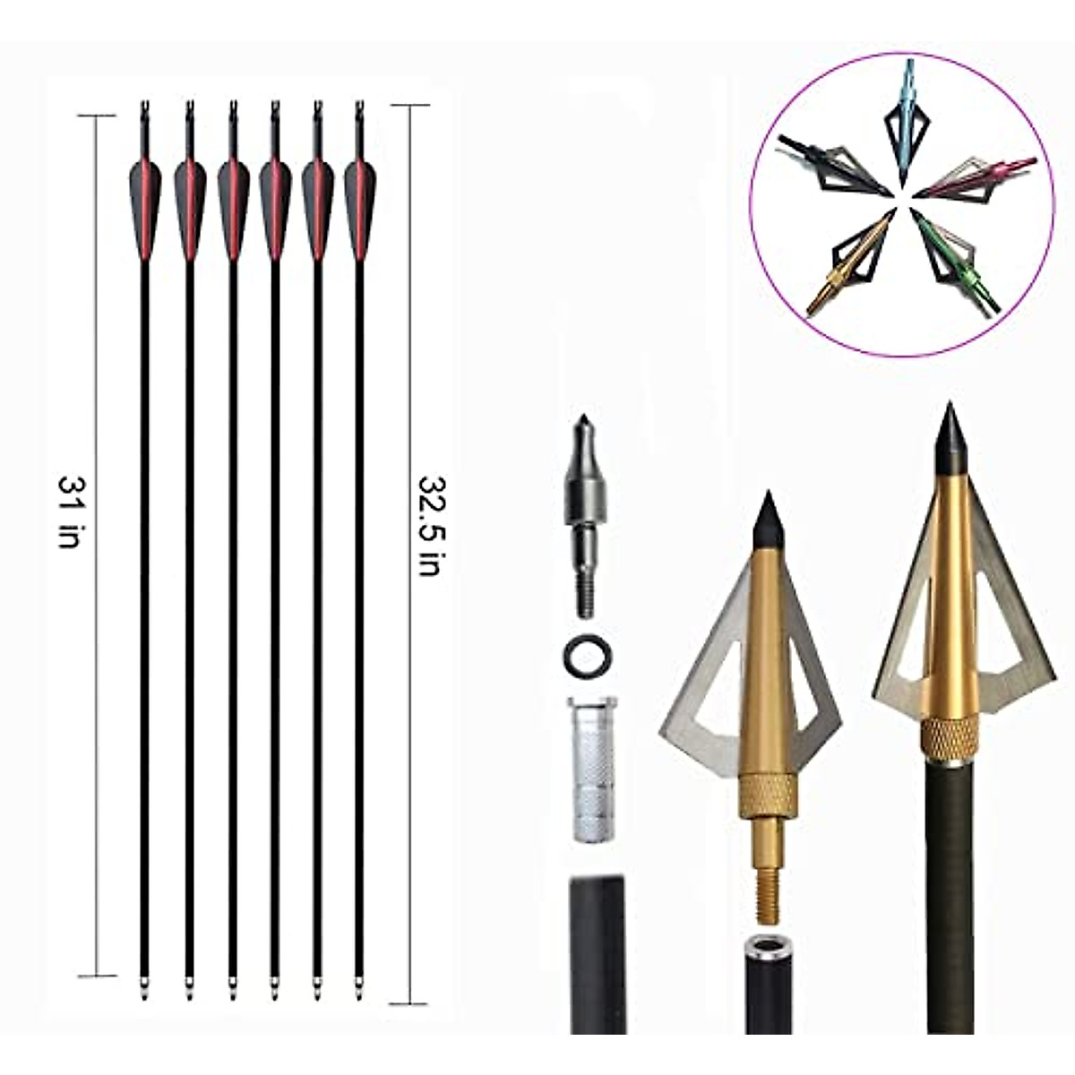 Monleap Archery 51" Takedown Recurve Bow and Arrows Set for Adults Metal Riser Longbow Kit Right Hand Straight Bow for Beginner Hunting Shooting Practice 30 40 50lb (Black 50lb)