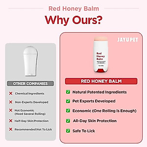 JAYU PET Red Honey Balm - Long Lasting Dog Cat Skin Nose Paw Wax Balm, Anti Slip & Help Reduce Licking, Dry Cracked Chapped Pad Soothing Butter, Pet Hotspots Itchy Allergy Relief Moisturizer 0.5 oz.