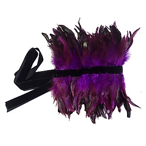 ZAKIA Gothic Natural Feather Cape Shawl Shrug Shoulder Wrap Collar Halloween Party Scarf