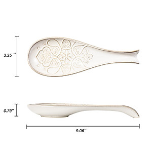 Ceramic Spoon Rest for Stove Top, Spoon Holder, Spoon Rest for Kitchen Counter, Utensil Rest for Spatula & Tong, Kitchen Decor and Accessories （White）