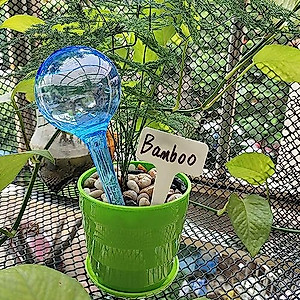 Plant Watering Globes, 10pcs Plastic Plant Automatic Water Bulbs Flower Self Feeder Balls Irrigation Device Auto Waterer Planter Insert Stakes for Indoor Outdoor Garden Potted While Away on Vacation