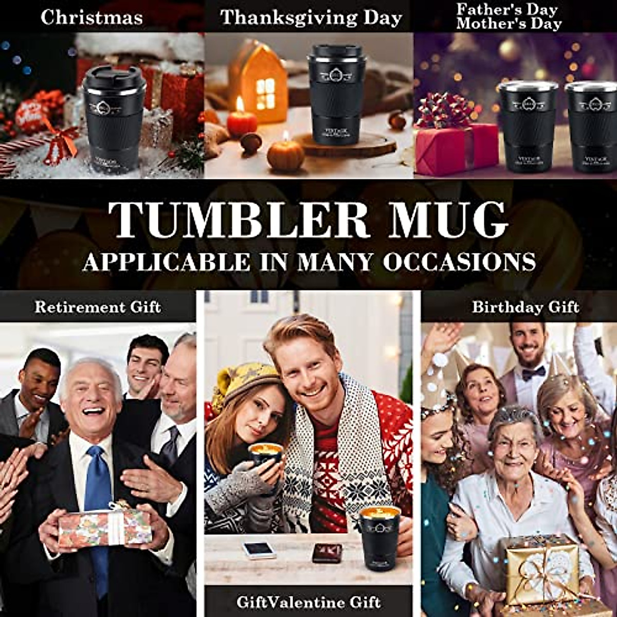 Gifts for Dad from Daughter Son Kids - 12 oz Coffee Mug - Christmas Gifts for Men - Birthday Gifts for Dad - Stocking Stuffers for Husband - Best Presents Ideas - Portable Stainless Steel Travel Cup