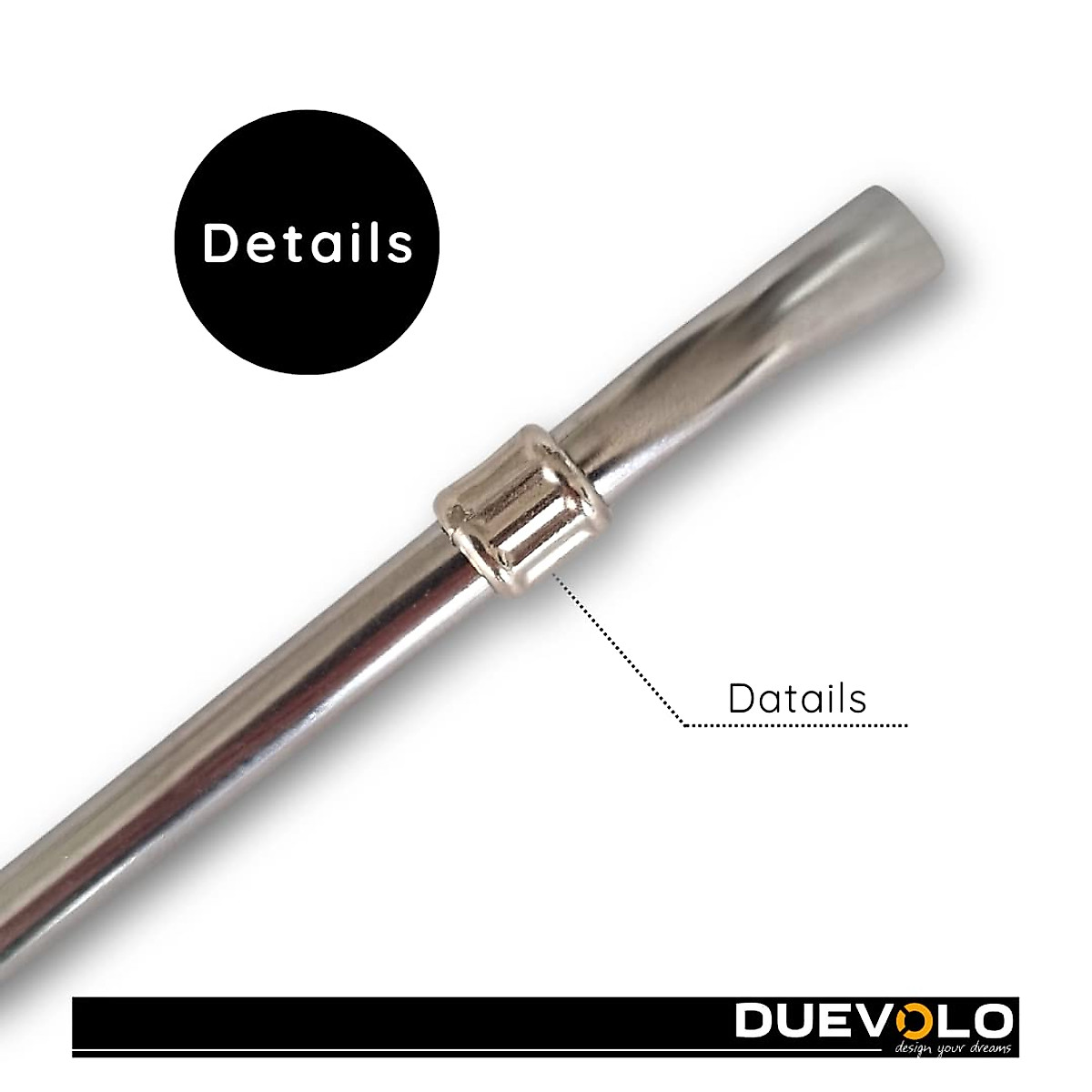 DUEVOLO Stainless Steel Bombilla Mate (Straw), with detail heat difusor. Removable system for easy cleaning. Yerba Mate Cup Bombilla Gourd Drinking Filter Straws. Yerba Mate Gourd.