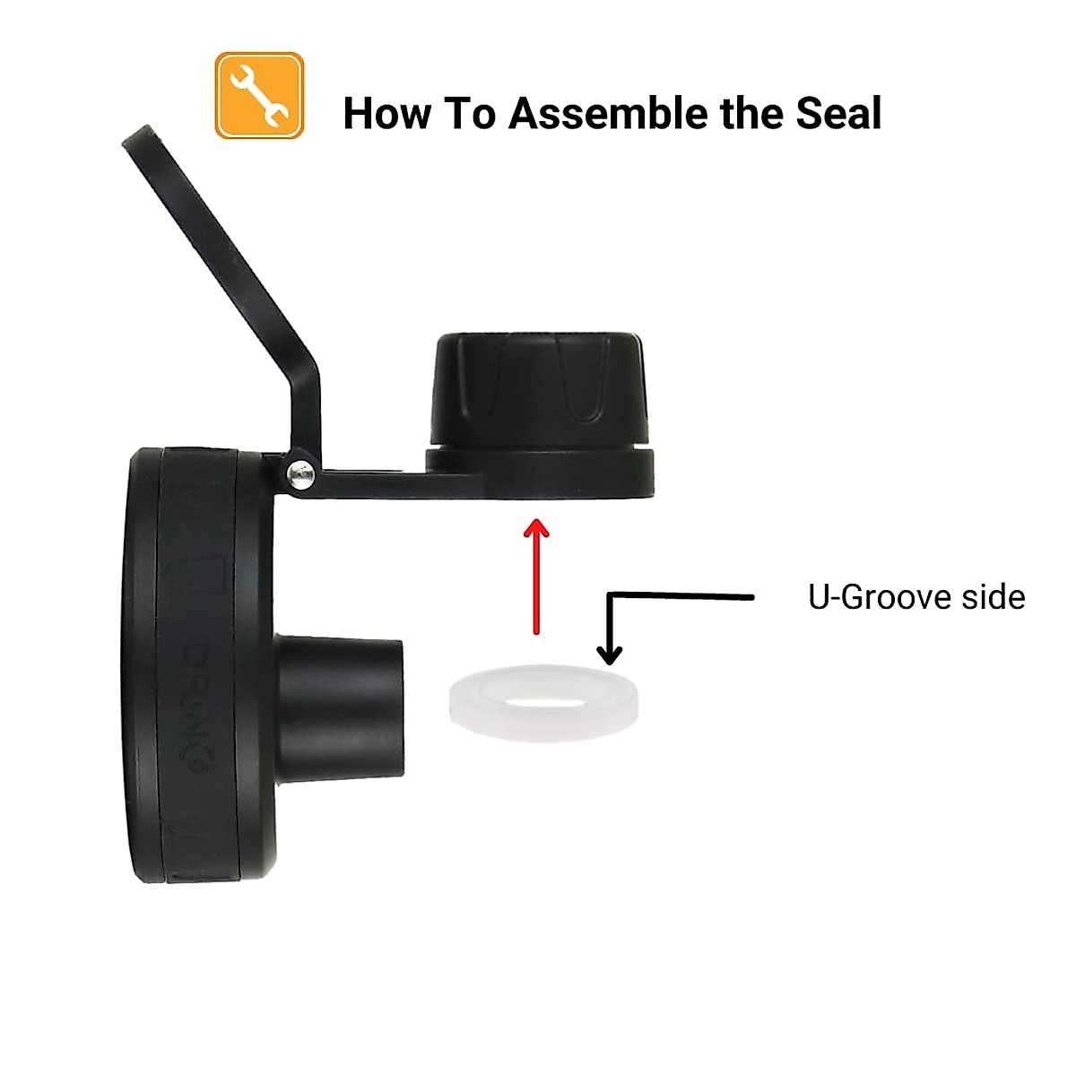 DRINCO Stainless Steel Water Bottle Spout Lid Seal Gasket Replacement (3-pack)