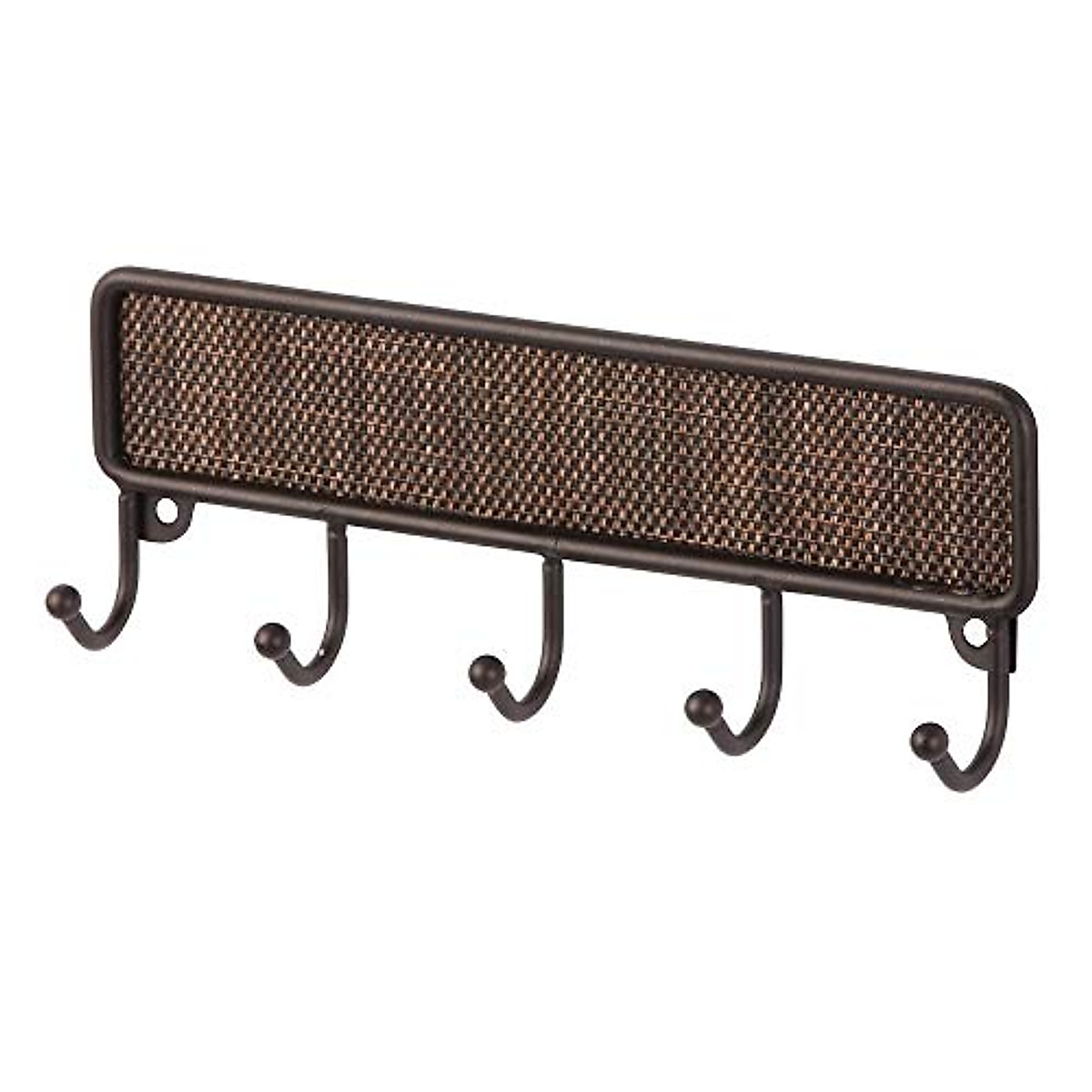 iDesign Twillo Steel Wall Mount 4-Hook Key Rack - 8" x 1.25" x 2.75", Bronze