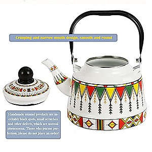 XENITE Tea Kettle Teapot Enamel Tea Kettle Induction Cooker Boiling Water Tea Pot Household Large Capacity Kettle Enamel Boiling Teakettle Tea Kettle Teapots (Color : Tc001, Size : 1.7L)