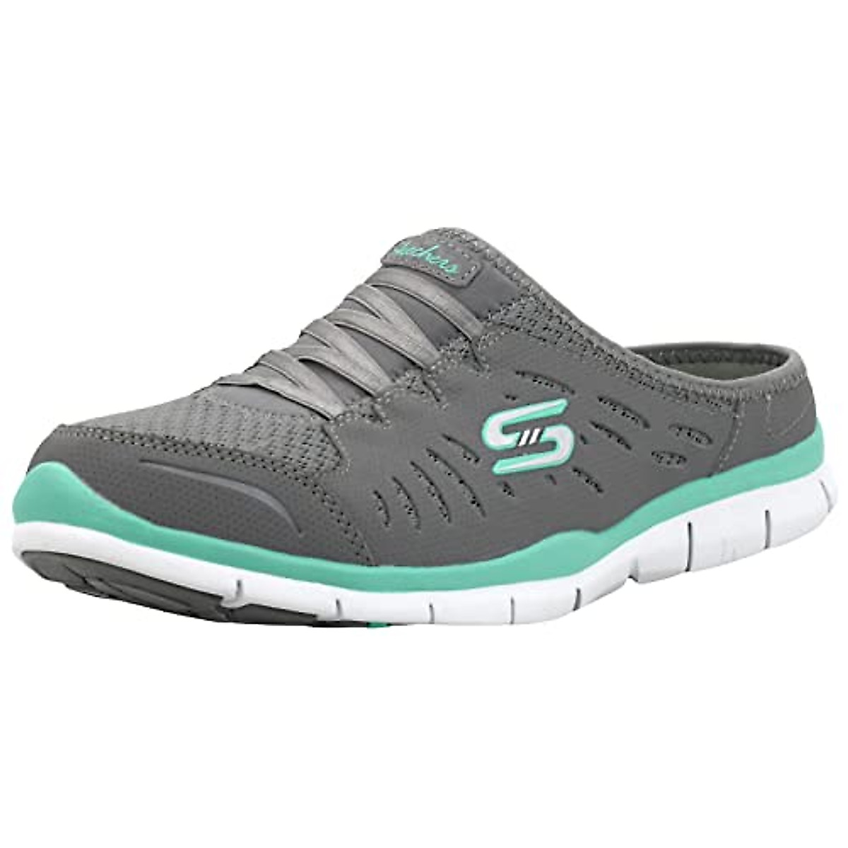 Skechers Sport Women's Gratis-No Limits Slip-On Mule Sneaker, Grey Mint, Grey Mint, 9 M US