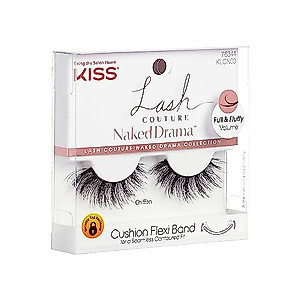 KISS Lash Couture Naked Drama False Eyelashes, Chiffon', Cushion Flexi Band, Contact Lens Friendly, Easy to Apply, Reusable Strip Lashes, Includes 1 Pair of Fake Lashes
