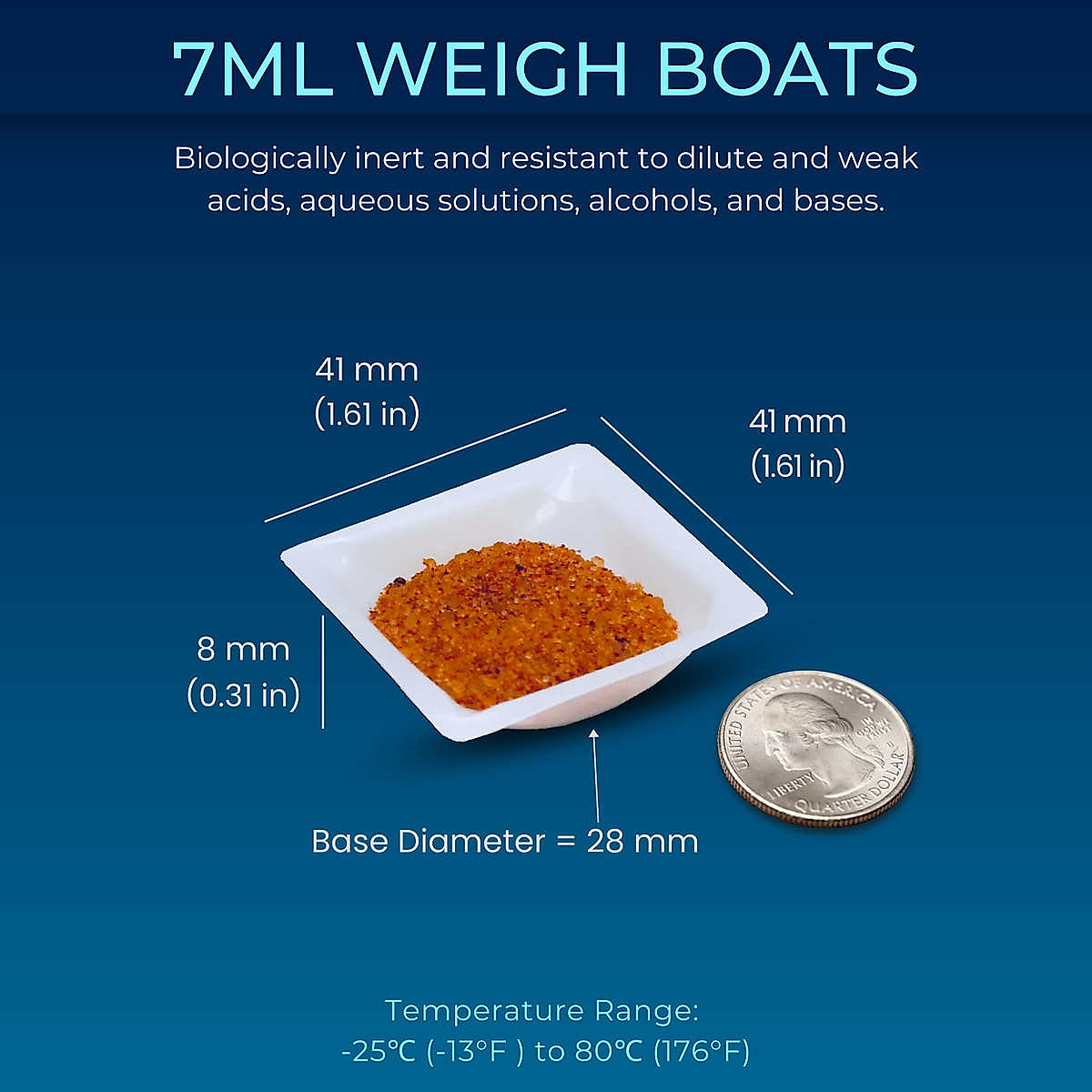 Weigh Boats Small - 125 Pack 7ml Plastic Disposable Trays for Scale, Square Weighing Dishes for Powder Weight, Crafts, Food Samples - Mini Pour Boat Tray, Anti-Static Lab Dish Container