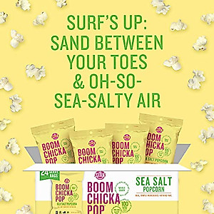 Angie's BOOMCHICKAPOP Sea Salt Popcorn, 0.6 oz. (Pack of 24)