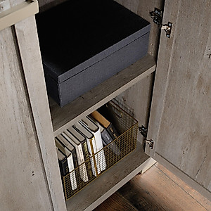 Sauder Manhattan Gate Storage Pantry Cabinet, L: 36.02" x W: 14.45" x H: 72.05", Mystic Oak Finish