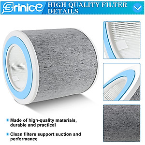 Erinice HP102 Replacement Filters for Shark Air Purifier HP100 Series HC452 Accessories, 3-in-1 Model HC450 HC451 HC452 HC455 H13 Grade True Air Purifier Filter, Compare to Part #HE1FKBAS & #HE1FKPET