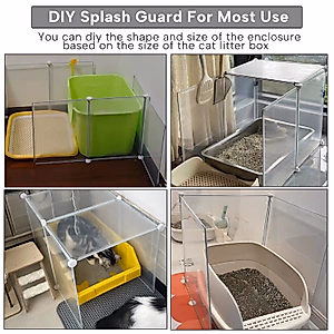 KEYIDE High Wall Cat Litter Box Splash Guard, DIY Cat Litter Pan Siding Kitten Litter Tray Pee Shield Dog Scatter Barrier, 24L x 19W x 16H Keep Floor Clean