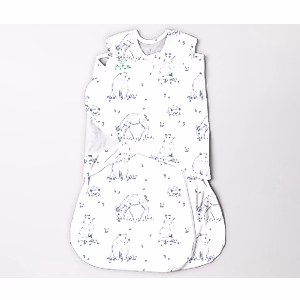 Bird + Bear Kids 1.0 TOG Baby Swaddle Sack with 2 Way Zippers & Velcro - Baby Swaddle 3-6 Months – 100% Organic Cotton for Your Newborns - Woodland Animals