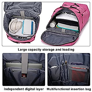 Asenlin Travel Backpack for Women Men，40L Extra Large Hiking Backpack，18 Inch Carry on Backpack Water Resistant for Casual Daypack Gym Backpack-Pink