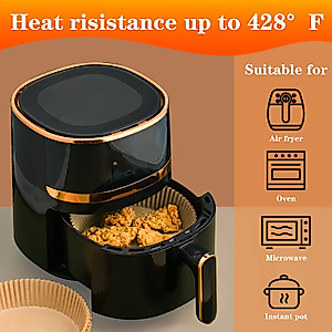 Moretoes 100 Pcs 6.3 Inch Round Air Fryer Disposable Paper, Non-Stick Parchment Cooking Paper for Microwave, Oil Resistant Waterproof Paper Liner for Frying Baking Cooking Roasting