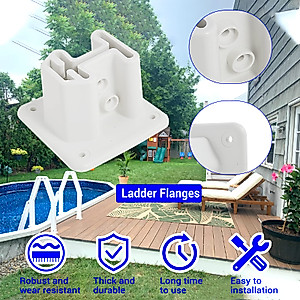 Pool Ladder Flanges for Heavy Duty Resin in-Pool above Ground Swimming Pool Ladder (2 Pack)