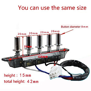 MACIMO 1 Piece Range Hood 5 Button Switch Range Hood Keyboard Switch Button Universal Accessories Switch Control Board Panel Controller