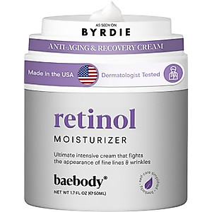 Baebody Made in USA Retinol Cream for Face - Anti Aging Face Cream for Fine Lines and Wrinkles - With Jojoba Oil & Vitamin E - Beauty Gifts for Women (50 ml/1.7 fl oz)