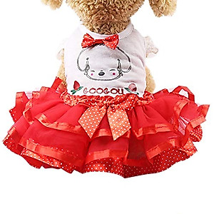 Puppy Outfits for Small Dogs Female Pet Cat Dress Fruit Princess Summer Breathable Dress Clothes Cat Sweater for Cats Coats