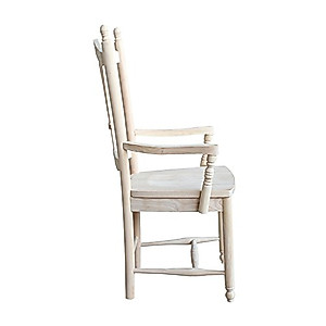 International Concepts Sheaf Back Arm Chair, Unfinished