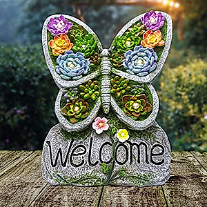 AWLLY Butterfly Garden Statues Outdoor Decor Sculptures, Garden Figurines, Patio, Lawn, Yard Art Decoration