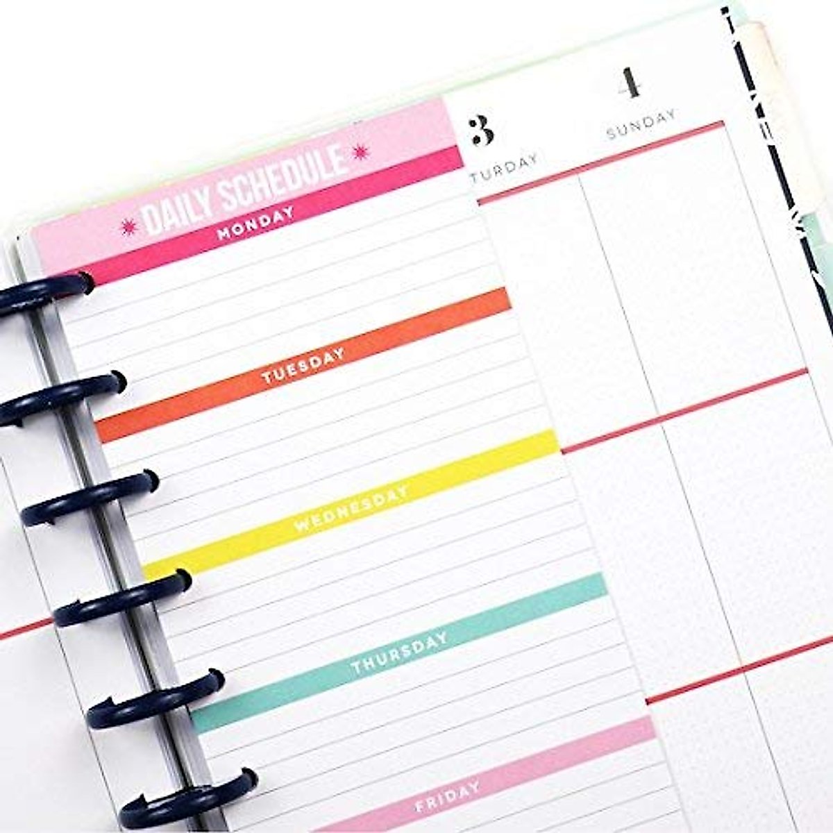 The Happy Planner Daily Planning Half Sheets - 60 Pre-Punched Double-Sided Pages - Daily Schedule & Checklist Layouts - Organize, Prioritize, Make Lists, Take Notes - Classic Size