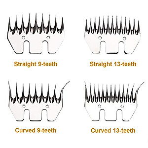 TAKEKIT Sheep Shears Wool Clippers Universal Replacement Blades, Shearing Comb and Cutter Blade Set, Stainless Steel Straight 13-Teeth