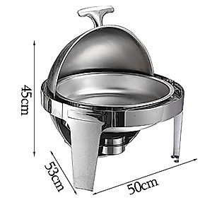 Chafing Dish Food Warmers for Parties and Buffets Round Buffet Servers and Warmers for Keeping Food Being Fresh and Delicious 6L - Alcohol Heating (GN 1/2)