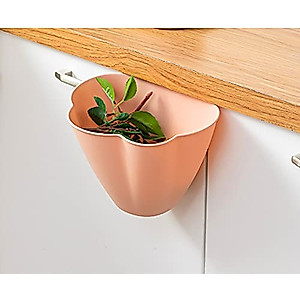 SERENITA 3 Pack Over the Cabinet Door Mount Organizer Baskets. Kitchen Pantry Hanging Holder Storage Organizer. Trash Can Bin (Pink)