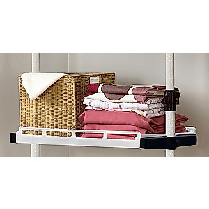 PRINCE HANGER, Multipurpose Shelf, Holds 20kg per Shelf, Heavy Duty 32mm Vertical Pole, Clothes Organizer, Wire Shelves, Ivory, PHUS-0041, Made in Korea