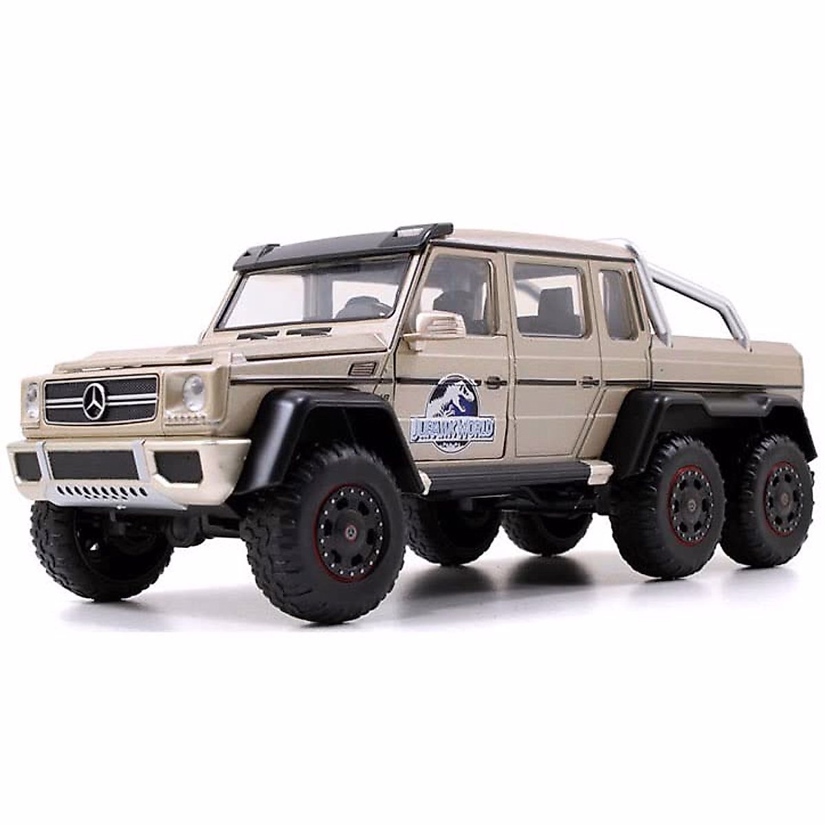 New Jada MB G 63 AMG 6x6 Pickup Truck Silver Jurassic World 1/24 Diecast Model Car by Jada 54035-W1