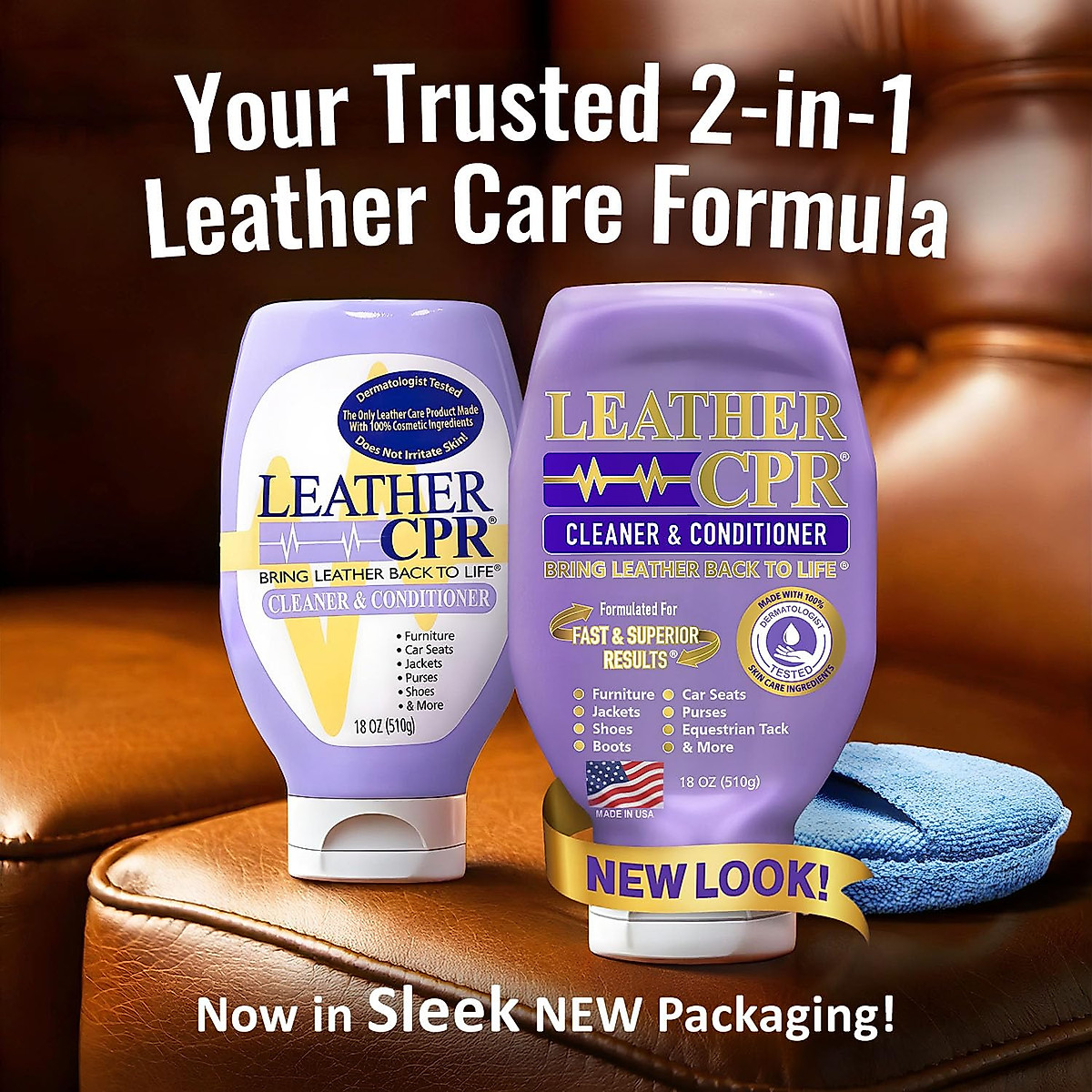 Leather CPR Cleaner & Conditioner 18oz - Best Leather Cleaner & Conditioner. Cleans, Conditions, Restores & Protects Leather Furniture, Handbags, Car Seats, Jackets, Boots, Shoes, Saddles, Tack & More
