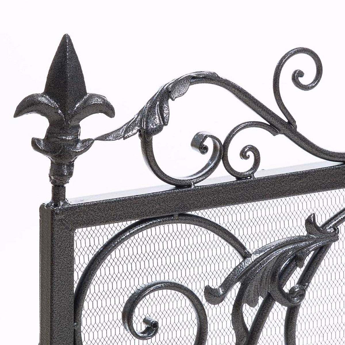 Christopher Knight Home Wilmington Fireplace Screen, Silver Flower On Black