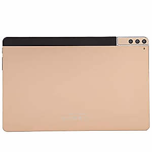 Qinlorgo 10 Inch Tablet, Gold 1920x1080 IPS Calling Tablet 12GB RAM 128GB ROM 100-240V for Reading for Android 11.0 (US Plug)