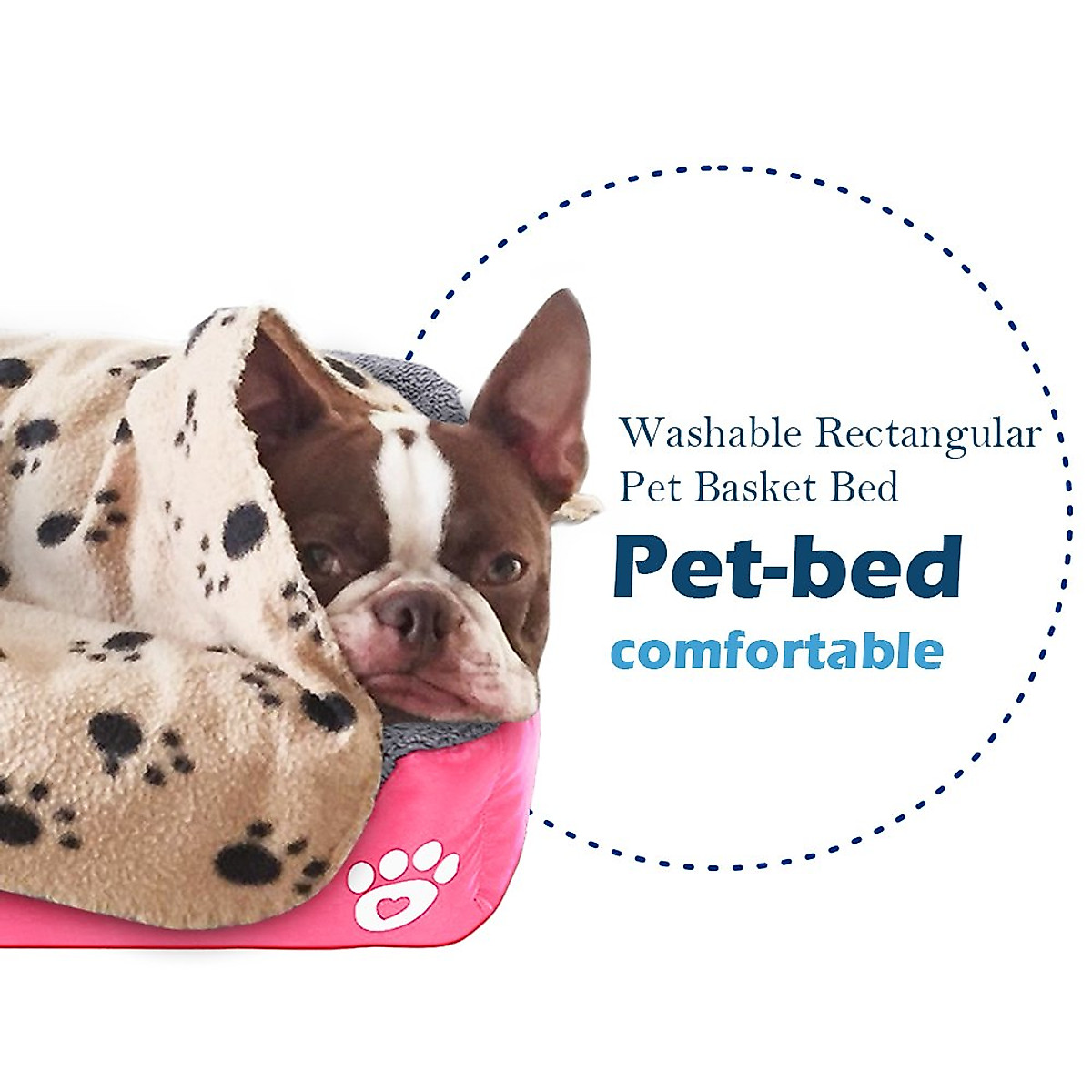 Rectangular Dog Cat Beds Mattress Washable Pads Room, Soft Winter WarmPlush Faux Fur Sleeping Pet Fleece Bed Mat for Small Doggy Kitten Puppy, with Anti-Slip Waterproof Bottom, (Pink)