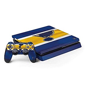 Skinit Decal Gaming Skin Compatible with PS4 Slim Bundle - Officially Licensed NHL St. Louis Blues Jersey Design