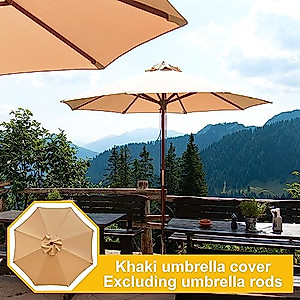 PYQTH 2 sets patio umbrella replacement canopy replacement umbrella canopy for 9ft 8 ribs Top Cover for outdoor spaces including patios gardens backyards and decks (incloud 2 Canopy and 2 Rope)