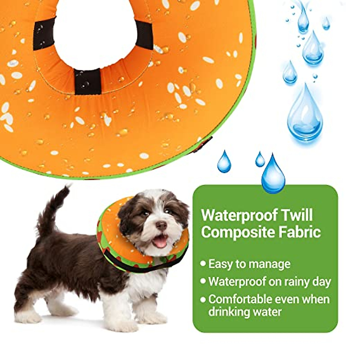 BEBANG Recovery Collar for Dogs &Cats,Inflatable Dog Cone Collar, Protective Inflatable Collar for Dogs, Adjustable Pet Recovery Cone After Surgery,E-Collar Recovery Collar for Cats,Soft Dog Cone,Cute