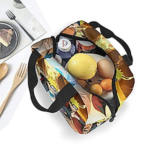 SUMFEELS Shippuden Insulated Cooler Lunch Bags For Women Men Kids Adult Teens Leakproof Reusable Portable Funny 3d Printed Lunch Bag Summer Holiday Lunch Box For Gift One Size