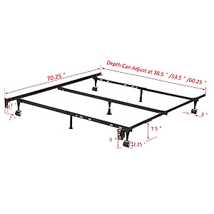 KB Designs – 7 Leg Adjustable Metal Bed Frame with Center Support Legs, Queen/Full/Full XL/Twin/Twin XL Beds